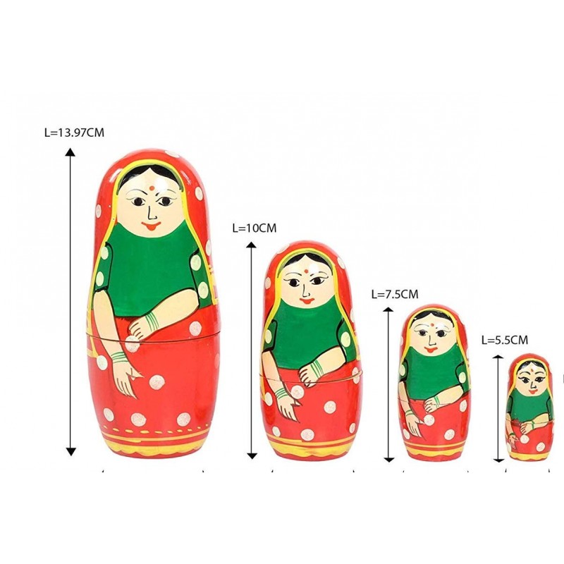 Wooden Indian Nesting Doll Set for Girls | Funwood Games